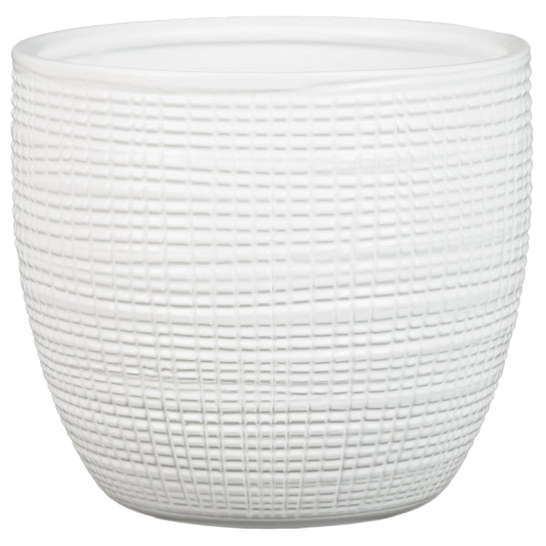 White Indoor Ceramic Cover Pot Panna (866) – Green Carpet